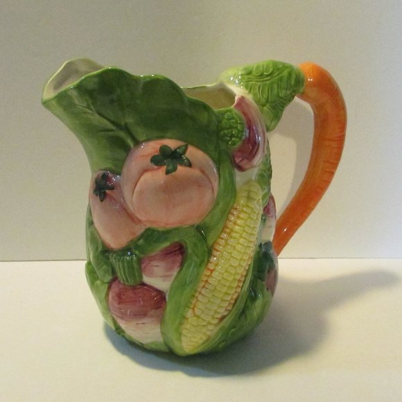 Dining | Vtg Ceramic Vegetable Pitcher Carrot Handle Garden Country ...